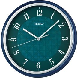 Seiko Wanduhr Quarzuhr, Küche, Wohnzimmer, Esszimmer, Arbeitszimmer blau Trendgerechte Wanduhr