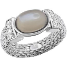 Firetti Fingerring »Schmuck Geschenk Silber 925 Damenring Ring Milanaise« mit Zirkonia (synth.) silberfarben-grau-kristallweiß 62 Bezaubernder Ring...