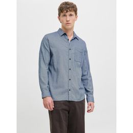 Jack & Jones JACK & JONES Langarmhemd »JJECLASSIC MELANGE SHIRT L/S NOOS« Faded Denim M - N-Gr N-Gr M Cooles Hemd von Jack & Jones