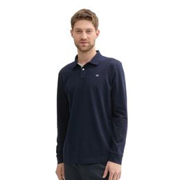 Tom Tailor Langarm-Poloshirt mit Logo-Stickerei sky captain blue M M Shirt von Tom Tailor