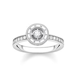 Thomas Sabo Fingerring »Kreis mit weißen Steinen silber, TR2255-051-14-52, 54, 56, 58, 60« mit Zirkonia (synth.) silberfarben-kristallweiß 52 Ring...