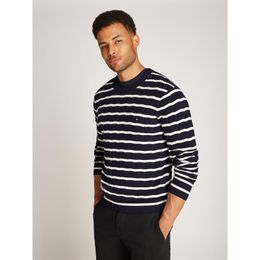 Tommy Hilfiger Strickpullover »CLASSIC CABLE CREW NECK mit Strukturstrick und Flaglabel« unifarben, casual, regular fit, Baumwolle, Rundhals Desert...