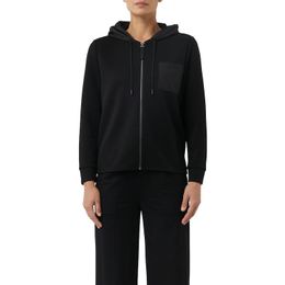 comma, COMMA CASUAL IDENTITY Kapuzensweatjacke mit aufgesetzter Brusttasche BLACK 36 36 Sweatshirtjacke von COMMA CASUAL IDENTITY