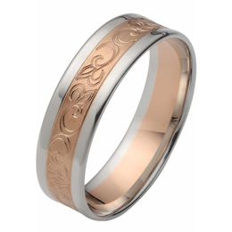 Firetti Unisex Trauring &raquo;Schmuck Geschenk Gold 375 Hochzeit Ehering "LIEBE" Ranke&laquo; Wahlweise mit oder ohne Brillant rosa