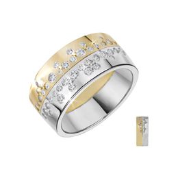 Firetti Fingerring »Schmuck Geschenk Silber 925 Silberring Bicolor« Made in Germany - mit Zirkonia (synth.)...