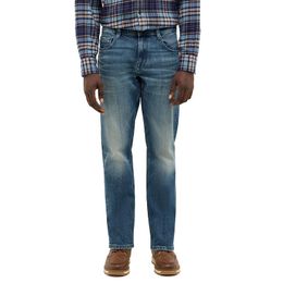 Mustang Straight-Jeans »Herren Style Denver Straight« 673 mittelblau 40 - Länge 34 Länge 34 40 Used-Waschung und angedeutete Tragefalten