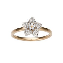 Firetti Goldring »Schmuck Geschenk Gold 585 Damenring Goldring Blume« Made in Germany - mit Brillanten roségoldfarben-weißgoldfarben 16...