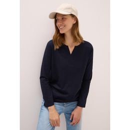 Cecil Tunikashirt Split Neck, unifarben urban dark blue S (38) S (38) Tunika-Shirt von Cecil