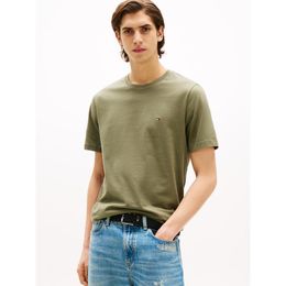 Tommy Hilfiger Damen T-Shirt &raquo;ESSENTIAL REG FIT SOLID TEE mit Stickerei und Rundhals&laquo; unifarben, casual, regular fit, Baumwolle, Rundhals gr&uuml;n XXL