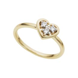 Firetti Diamantring »Schmuck Geschenk Gold 333 Damenring Goldring Diamant« mit Brillanten gelbgoldfarben-weißgoldfarben 17 Wundervoller Herzring in...