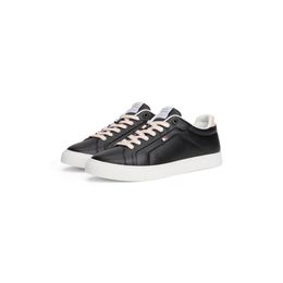 Tommy Hilfiger Plateausneaker »ICON COURT SNEAKER« Freizeitschuh, Halbschuh, Schnürschuh mit Flaggen-Logo schwarz 42 42 Schnürer mit weich...