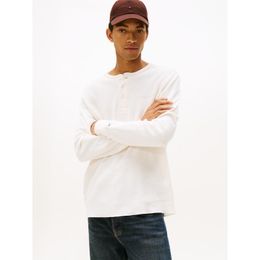 Tommy Jeans Henleyshirt »TJM WAFFLE SCRIPT HENLEY« Rundhals, slim fit, mit feiner Struktur Ancient White 3XL 3XL Langarmshirt von Tommy Jeans