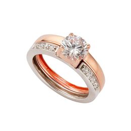 Firetti Fingerring »Schmuck Geschenk Silber 925 Silberring "in Liebe"« mit Zirkonia (synth.) silberfarben-roségoldfarben-kristallweiß 19...