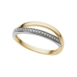 Firetti Diamantring »Schmuck Geschenk Gold 333 Damenring Goldring Diamant« mit Brillanten gelbgoldfarben-weißgoldfarben 17 Eleganter Damenring in...