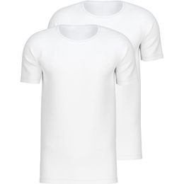 Calida T-Shirt »Natural Benefit« 2er Pack, Rundhals-Ausschnitt, kurzärmelig, Single Jersey, elastisch, weich weiss M (50) M (50) Klassisches...