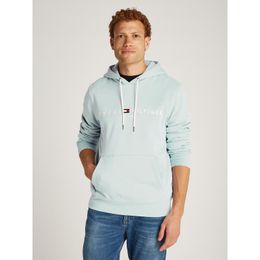 Tommy Hilfiger Kapuzensweatshirt &raquo;TOMMY LOGO HOODY mit Kapuze und K&auml;ngurutasche&laquo;, unifarben, casual, regular fit, Baumwollmix, Kapuze Breezy Blue...