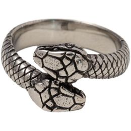 Firetti Fingerring »Schmuck Geschenk Edelstahl Ring Damenring Herrenring Schlange« Made in Germany silberfarben-schwarz 58 Trendiger Schlangenring