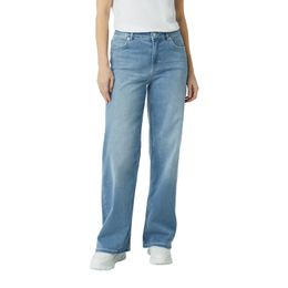 comma, COMMA CASUAL IDENTITY Weite Jeans washed, relaxed fit, casual, Baumwollmix MID BLUE USED 38 - N-Gr N-Gr 38 Wide-Leg-Jeans mit authentischer...
