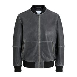Jack & Jones JACK & JONES Lederjacke »JJECHARGE LEATHER BOMBER SN« ohne Kapuze Black Detail:WASHED XXL XXL Coole Bikerjacke von Jack & Jones