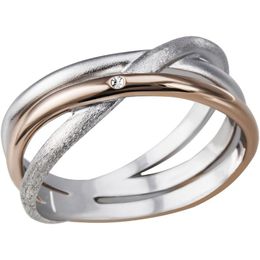 Firetti Fingerring »Schmuck Geschenk Silber 925 Damenring Ring« mit Zirkonia (synth.) silberfarben-roségoldfarben-kristallweiß 60 Formschöner Ring...
