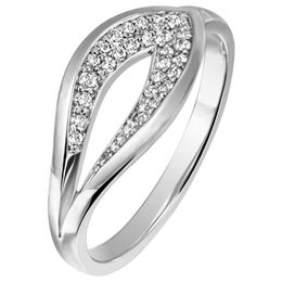 Firetti Fingerring »Schmuck Geschenk Silber 925 Silberring Elipse« mit Zirkonia (synth.) silberfarben-kristallweiß 52 Schöner Damenring