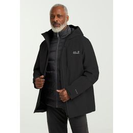 Jack Wolfskin Herren 3-in-1-Funktionsjacke &raquo;ICECAPE 3IN1 DOWN JKT M RDS&laquo; mit Kapuze schwarz L (52)