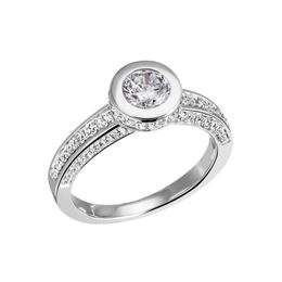 Firetti Fingerring »Schmuck Geschenk Silber 925 Silberring Fancy« mit Zirkonia (synth.) silberfarben-kristallweiß 58 Bezaubernd schöner Damenring