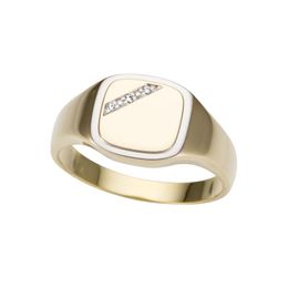 Firetti Siegelring »Schmuck Geschenk Gold 585 Herrenring Goldring« mit Brillanten gelbgoldfarben-weißgoldfarben 19 Eleganter Ring, geradlinig und...