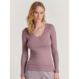 Calida Langarmshirt &raquo;Richesse Lace&laquo; feine Spitze, lang&auml;rmelig, Feinripp, elastisch, atmungsaktiv elderberry XS (36/38) XS (36/38) Damen-Langarm-Top...