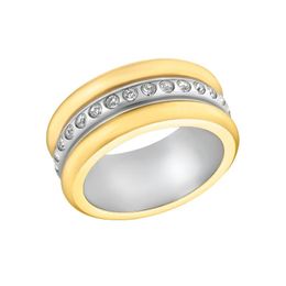 s.Oliver Fingerring »2036837/-38/-39/-40« mit Zirkonia (synth.) gelbgoldfarben-edelstahlfarben-kristallweiß 60 Bicolorer Damen Ring mit...