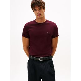 Tommy Hilfiger T-Shirt »ESSENTIAL REG FIT SOLID TEE mit Stickerei und Rundhals« unifarben, casual, regular fit, Baumwolle, Rundhals Deep Burgundy...
