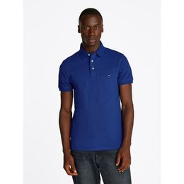 Tommy Hilfiger Poloshirt »1985 SLIM POLO mit Stickerei und Piqué-Qualität« unifarben, casual, slim fit, Baumwollmix, Polokragen Wedge Blue L L...