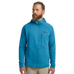 Jack Wolfskin Fleecejacke »KOLBENBERG HOODED FZ M« mit Kapuze aurorablue L (52) L (52) Brusttasche, 2 Hüfttaschen