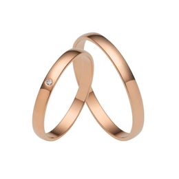 Firetti Unisex Trauring &raquo;Schmuck Geschenk Gold Hochzeit Ehering Trauring "LIEBE"&laquo; Made in Germany, wahlweise mit oder ohne Brillant rosa