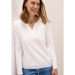 Cecil Tunikashirt Split Neck, unifarben vanilla white L (42) L (42) Tunika-Shirt von Cecil