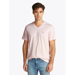 Tommy Hilfiger V-Shirt »ESSENTIAL V-NECK TEE mit V-Ausschnitt und Markenlabel« unifarben, casual, regular fit, Baumwolle, V-Ausschnitt Light Pink M...