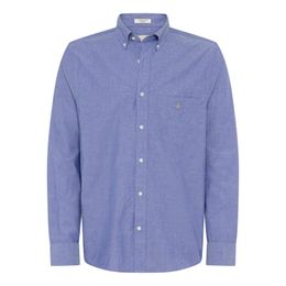Gant Langarmhemd &raquo;Regular Fit Popeline Hemd leicht strapazierf&auml;hig pflegeleicht&laquo; mit Label Stickerei auf der Brusttasche college blue M - N-Gr N-Gr...