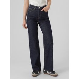 Véro Moda VERO MODA High-waist-Jeans »VMTESSA HR WIDE JEANS RA369 GA NOOS« Dark Blue Denim Detail:Rinse 30 - Länge 30 Länge 30 30 Jeans von Vero Moda