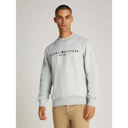 Tommy Hilfiger Sweatshirt &raquo;TOMMY LOGO SWEATSHIRT mit Rundhals und Stickerei&laquo;, unifarben, casual, regular fit, Baumwollmix, Rundhals light grey...
