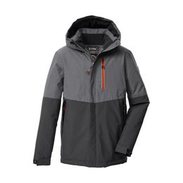 Killtec Funktionsjacke &raquo;KOW 222 BYS JCKT&laquo; Wind- u. wasserdichte Kinderjacke mit Fleece, reflektierender Print mittelgrau 128 128 Kinder...