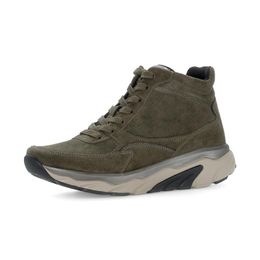 Gabor Rollingsoft Keilsneaker, Schn&uuml;rboots, High Top-Sneaker, Komfortschuh, gepolsterter Schaftrand oliv 36 36 Kn&ouml;chelhoher Sneaker mit...