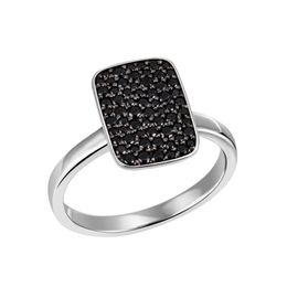Firetti Fingerring »Schmuck Geschenk Silber 925 Silberring Dog Tag-Optik« mit Zirkonia (synth.) silberfarben-schwarz 54 Zauberhaft schöner...