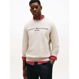 Tommy Hilfiger Herren Sweatshirt &raquo;TOMMY LOGO SWEATSHIRT mit Rundhals und Stickerei&laquo;, unifarben, casual, regular fit, Baumwollmix, Rundhals beige S