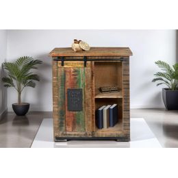 Sideboard Mangoholz massiv bunt Kommode 75 x 90 x 36 cm LIBRO