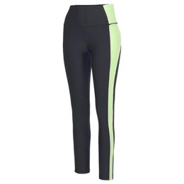 active by Lascana LASCANA ACTIVE Damen Leggings, schwarz/gr&uuml;n, Gr&ouml;&szlig;e XS (32/34)