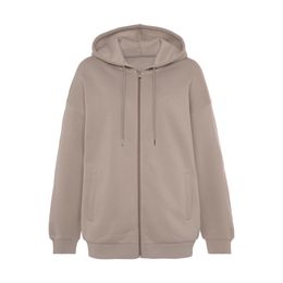 Lascana Damen Kapuzensweatjacke, taupe, Gr&ouml;&szlig;e 36/38
