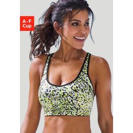 active by Lascana LASCANA ACTIVE Damen Sport-BH, schwarz-print, Gr&ouml;&szlig;e 85A