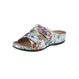Franken Schuhe Damen Pantolette, weiß-geblümt, Größe 38