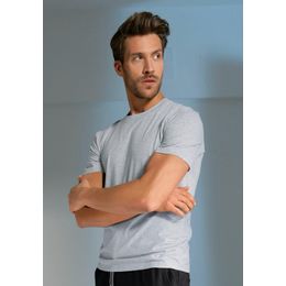 Bench. Loungewear Herren T-Shirt, grau-meliert, navy, Gr&ouml;&szlig;e S