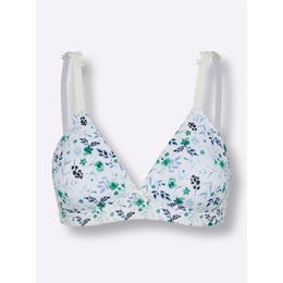 w&auml;schepur w&auml;schepur Damen BH ohne B&uuml;gel, wei&szlig;-mint-bedruckt, Gr&ouml;&szlig;e 80B